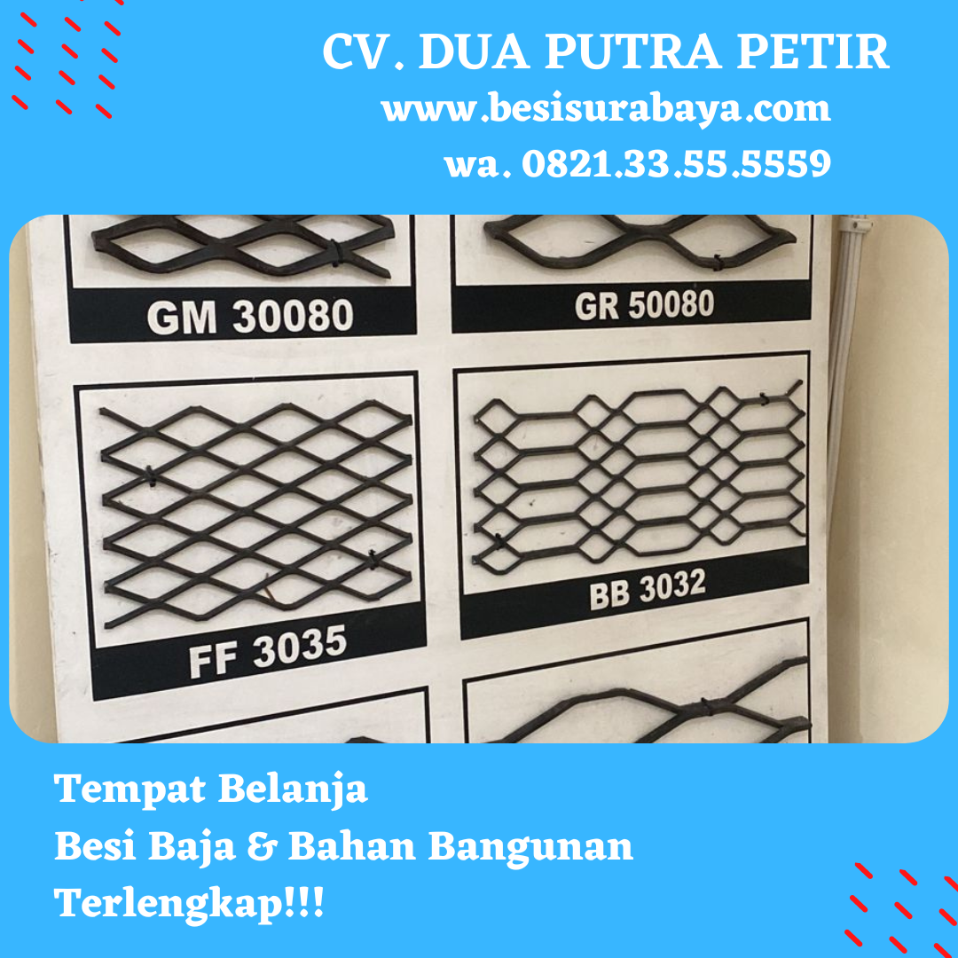 Jual Plat Besi Expanded Mesh Metal G 3045 1.2 x 2.4m oleh CV. Dua Putra ...