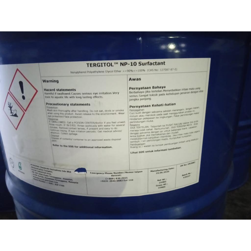 Jual NP 10 atau Nonyl Phenol 10 adalah surfactant atau surface active ...
