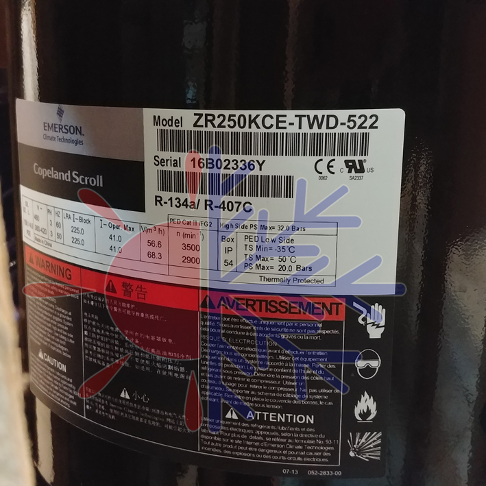 Jual Kompresor AC Copeland Scroll ZR250KCE-TWD-522 oleh Sejahtera Indocool