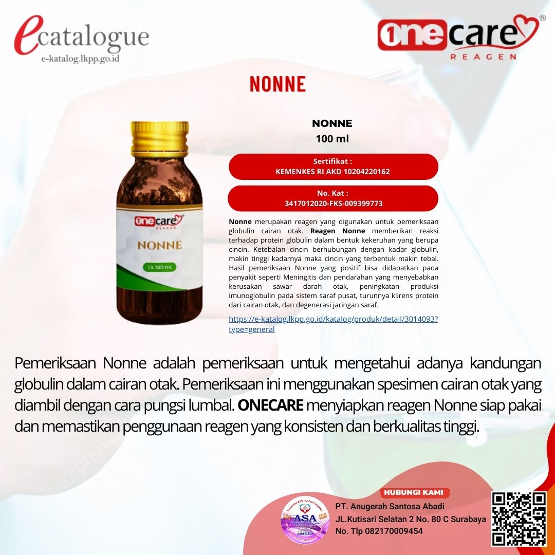 Jual ONECARE REAGEN NONNE 1 X 100 ML oleh PT. Anugerah Santosa Abadi