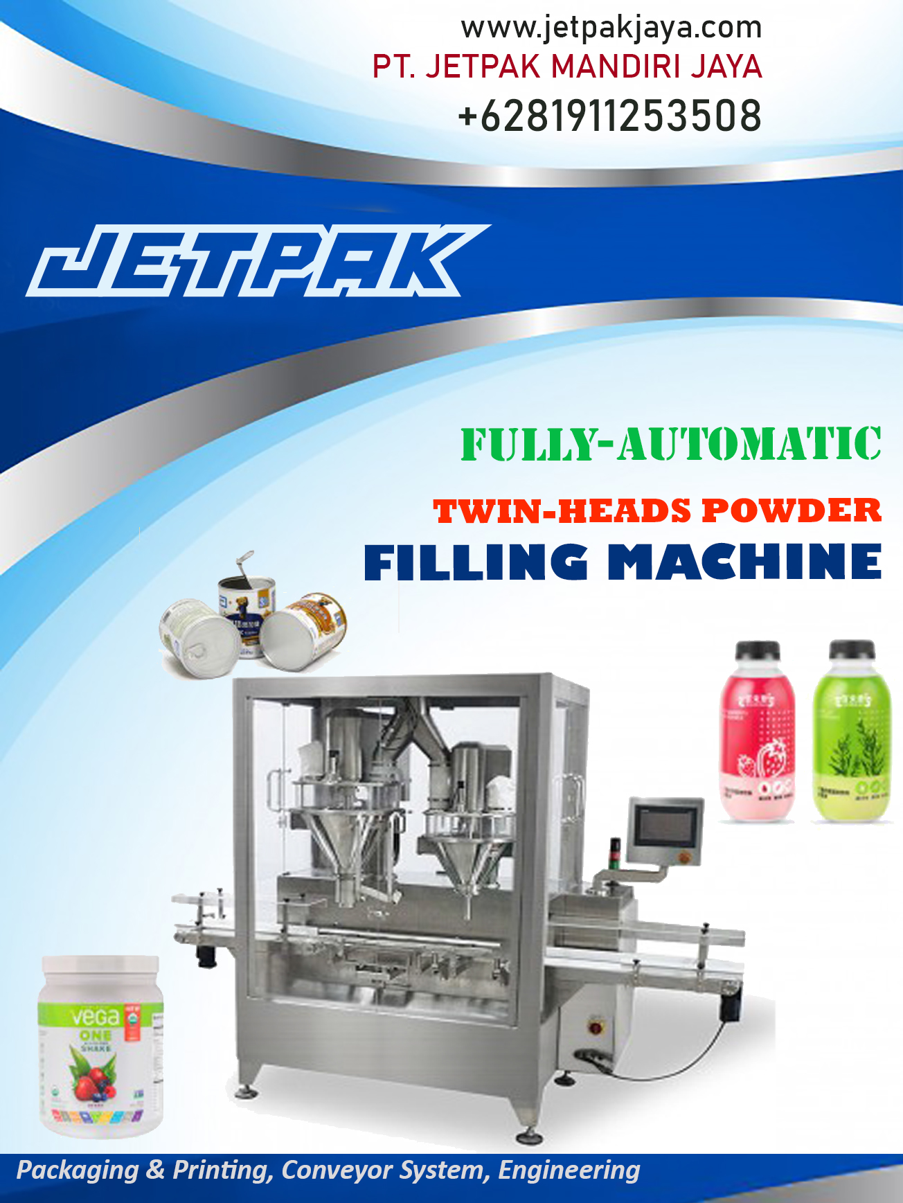 Jual Fully Automatic Twin Heads Powder Filling Machine oleh PT. Jetpak ...