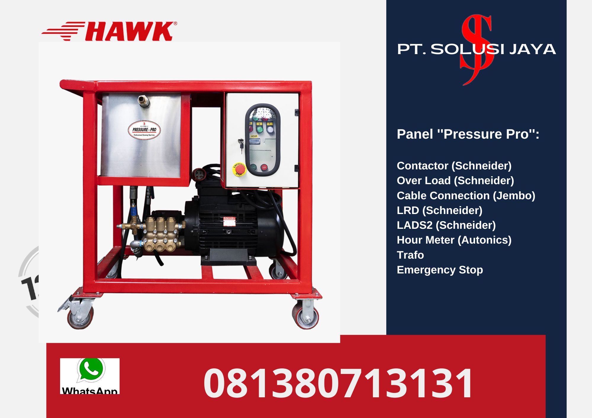 Jual Pompa Hawk 200 Bar Hydrotest pump 3000 Psi kapasitas 30 Lpm oleh ...