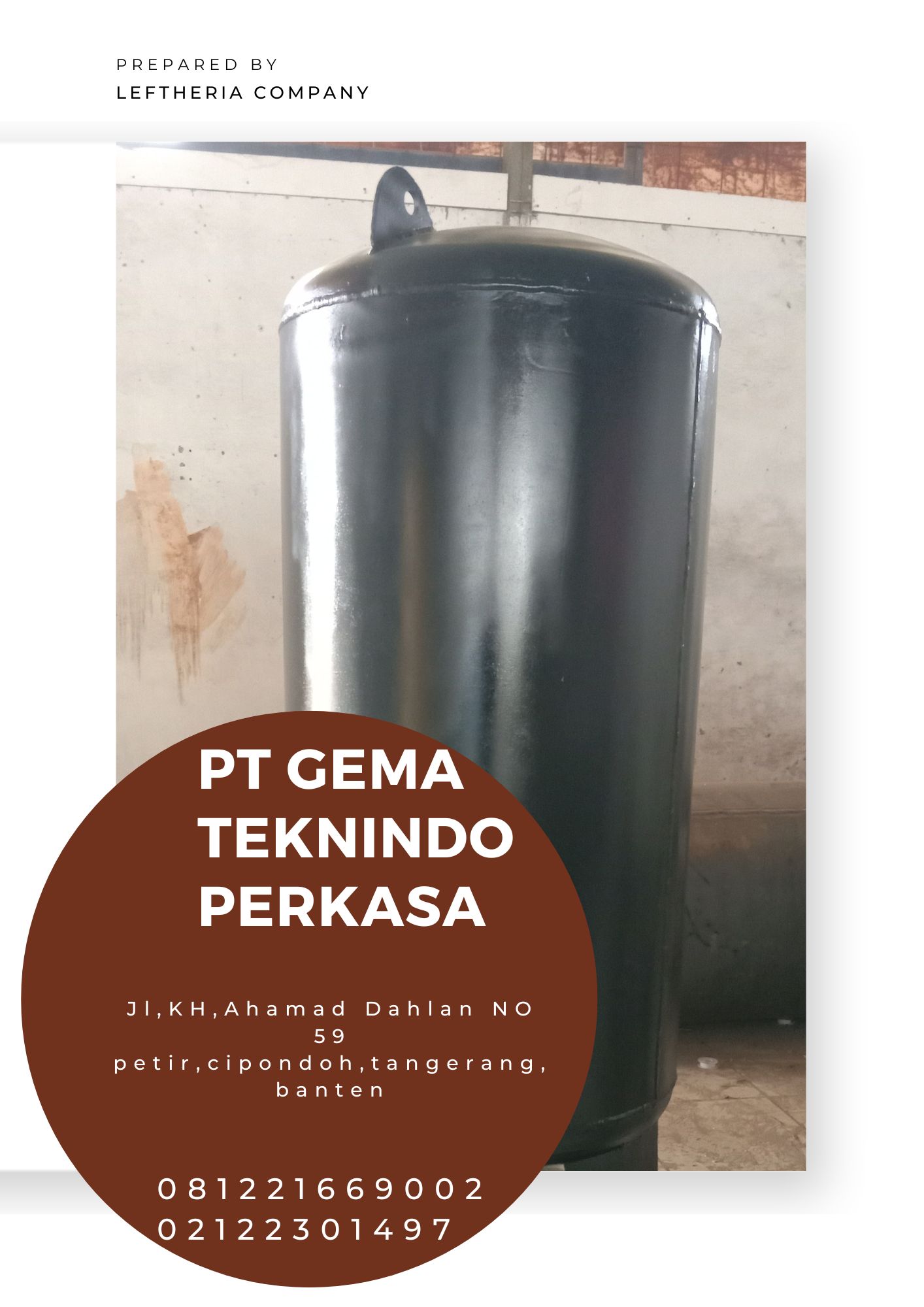 Jual PRESSURE TANK 3000 LITER 15 BAR oleh PT. Gema Teknindo Perkasa