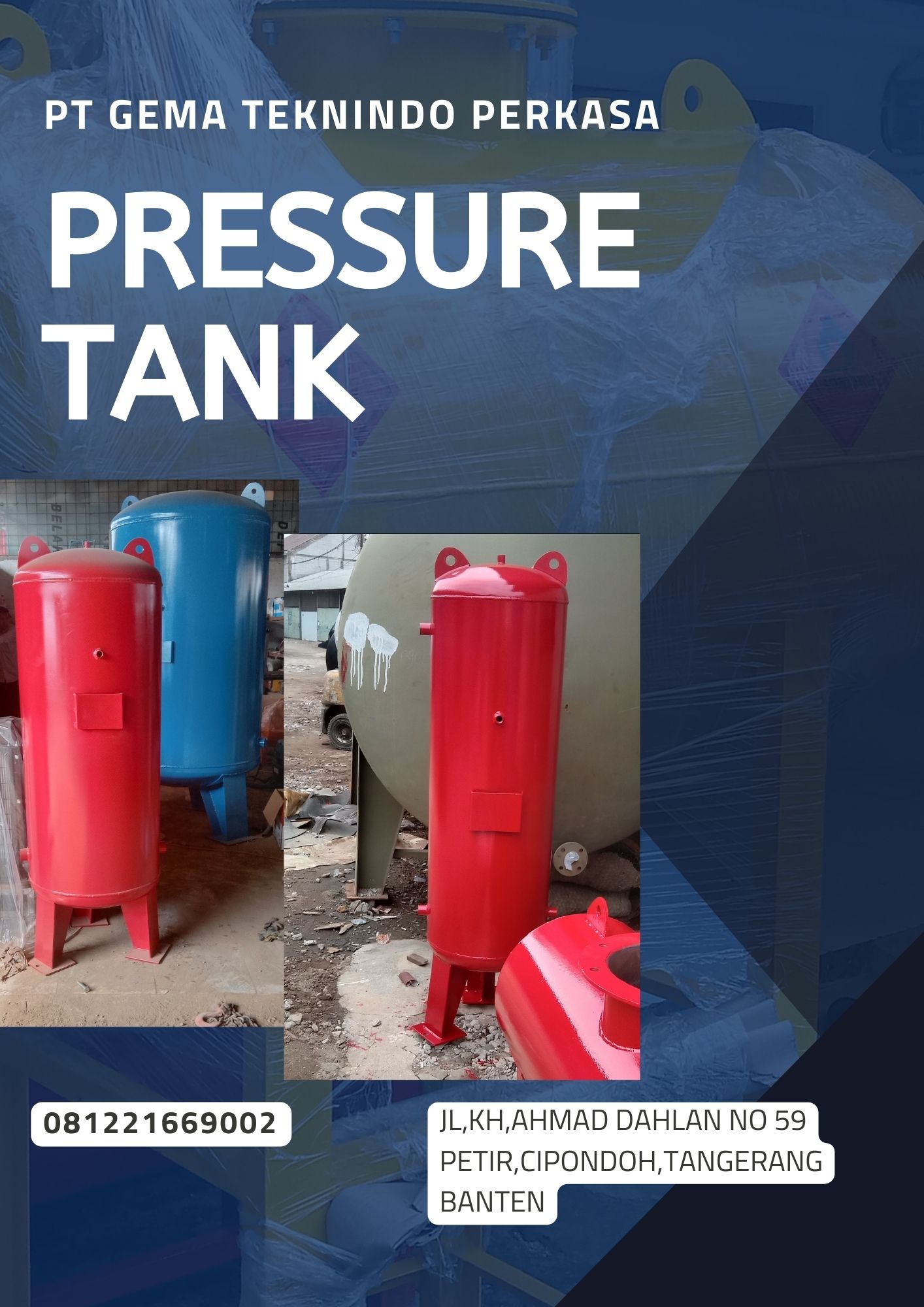 Jual PRESSURE TANK 3000 LITER 15 BAR oleh PT. Gema Teknindo Perkasa