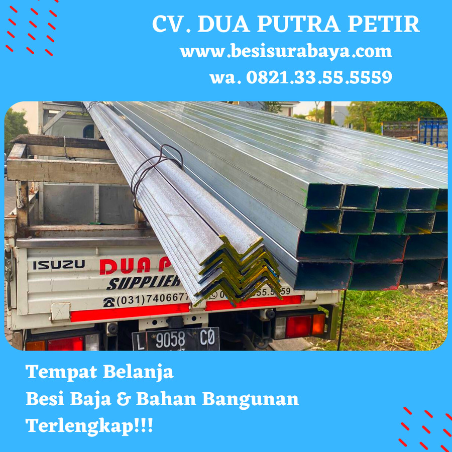 Supplier Pipa Besi Kotak Galvanis 50 x 100 x 1.15 mm oleh CV. Dua Putra ...