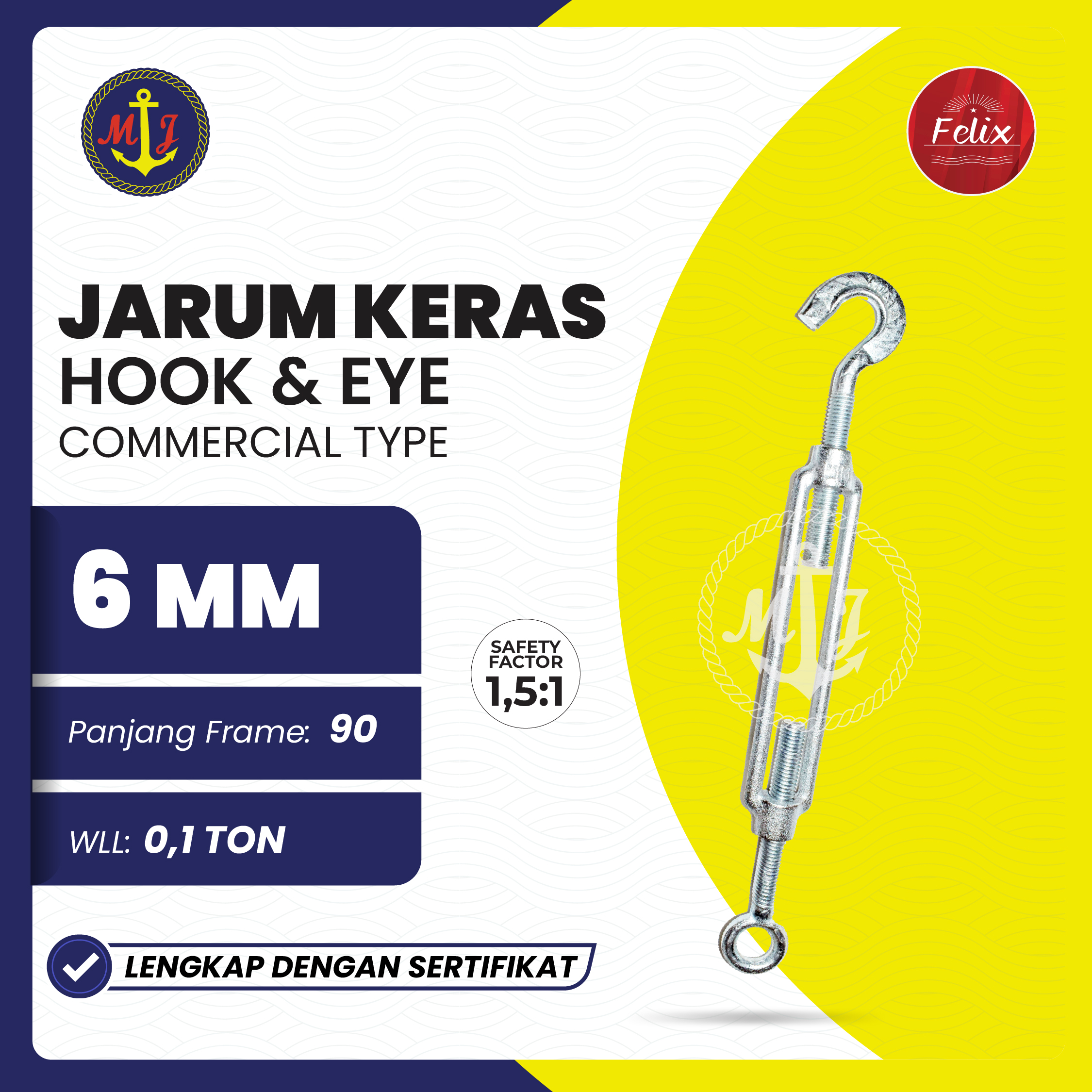 Jual JARUM KERAS HOOK & EYE // TURNBUCKLE SPANSKRUP HOOK AND EYE ...