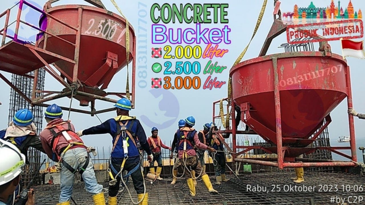 Jasa Pabrikasi Concrete Bucket Cor Semen 2.5 M3 oleh PT. Badak Putih