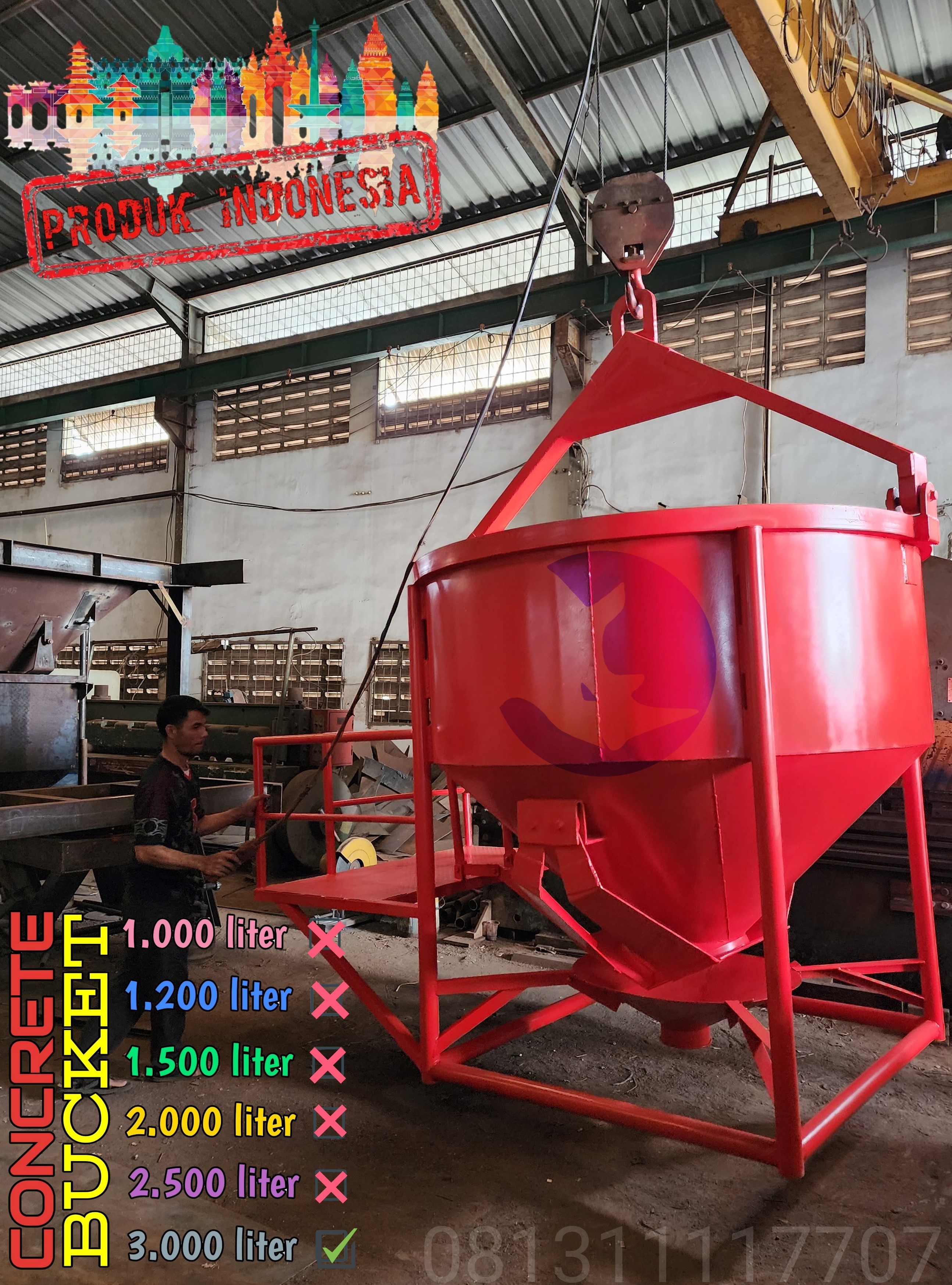 Jual Concrete Bucket Semen, Cor Bucket 3 M3 oleh PT. Badak Putih