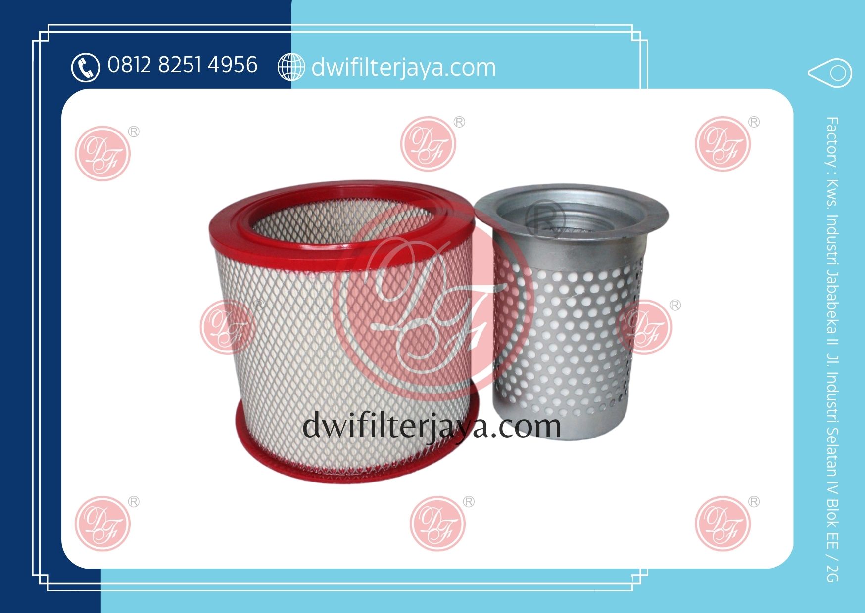 Jual Filter Udara untuk Komponen Mesin Merk DF Filter oleh PT. Dwi Filter Jaya