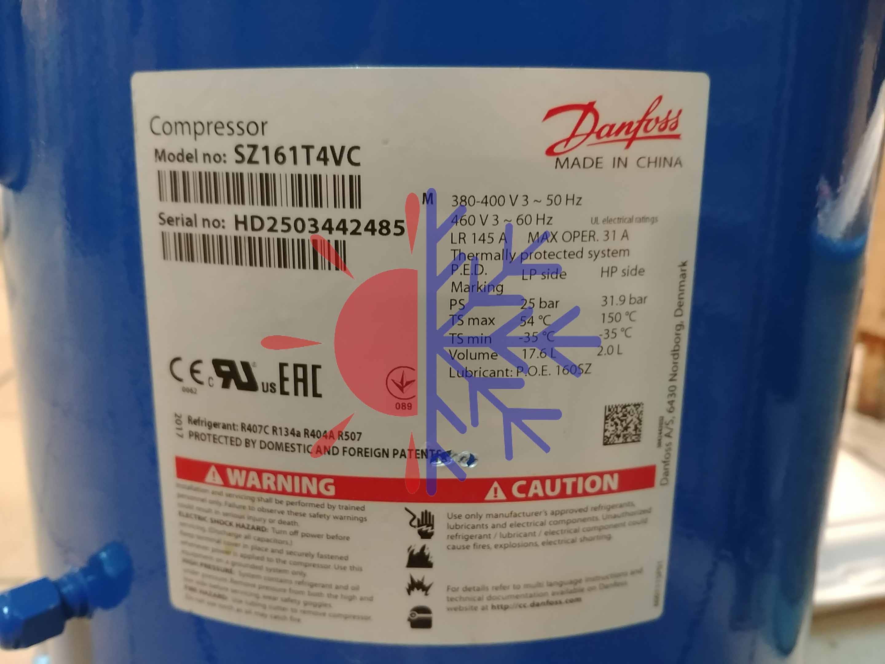 Jual Compressor Danfoss SZ161T4VC oleh Sejahtera Indocool