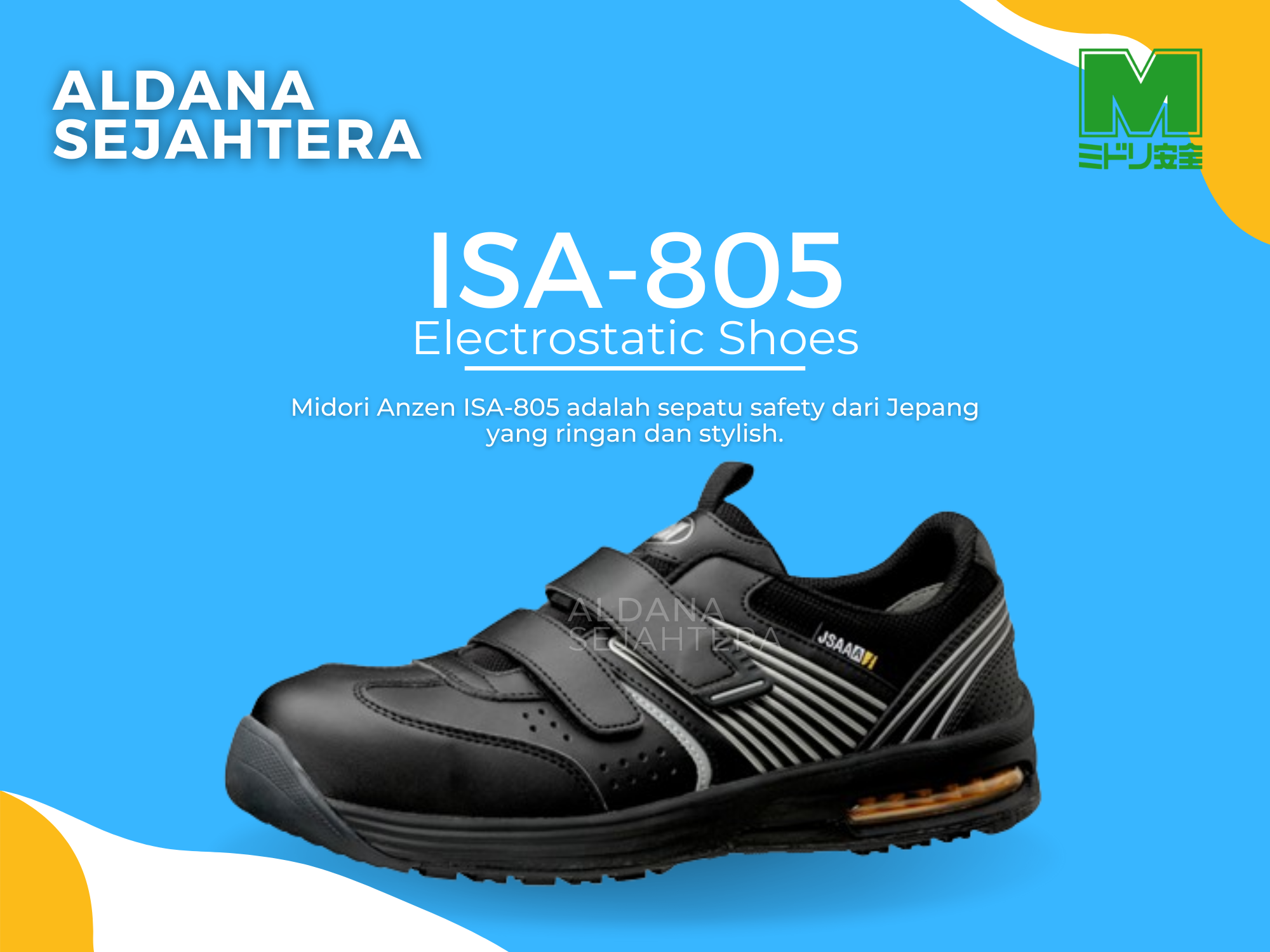 Jual MIDORI ANZEN ISA-805 ELECTROSTATIC SHOES oleh CV. ALDANA SEJAHTERA