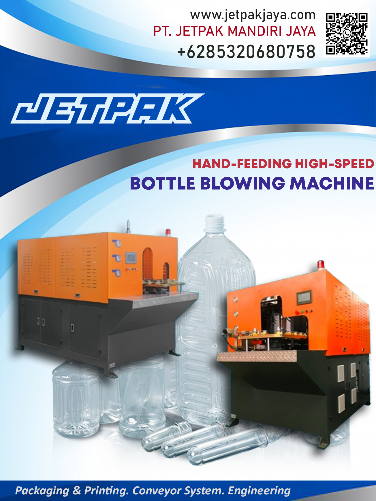 Jual HAND-FEEDING HIGH-SPEED BOTTLE BLOWING MACHINE oleh PT. Jetpak Mandiri Jaya