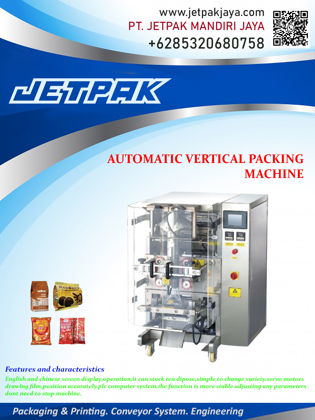 Jual AUTOMATIC VERTICAL PACKING MACHINE oleh PT. Jetpak Mandiri Jaya