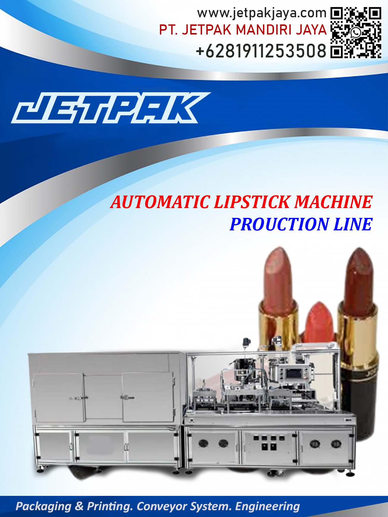 Jual AUTOMATIC LIPSTICK PRODUCTION LINE oleh PT. Jetpak Mandiri Jaya