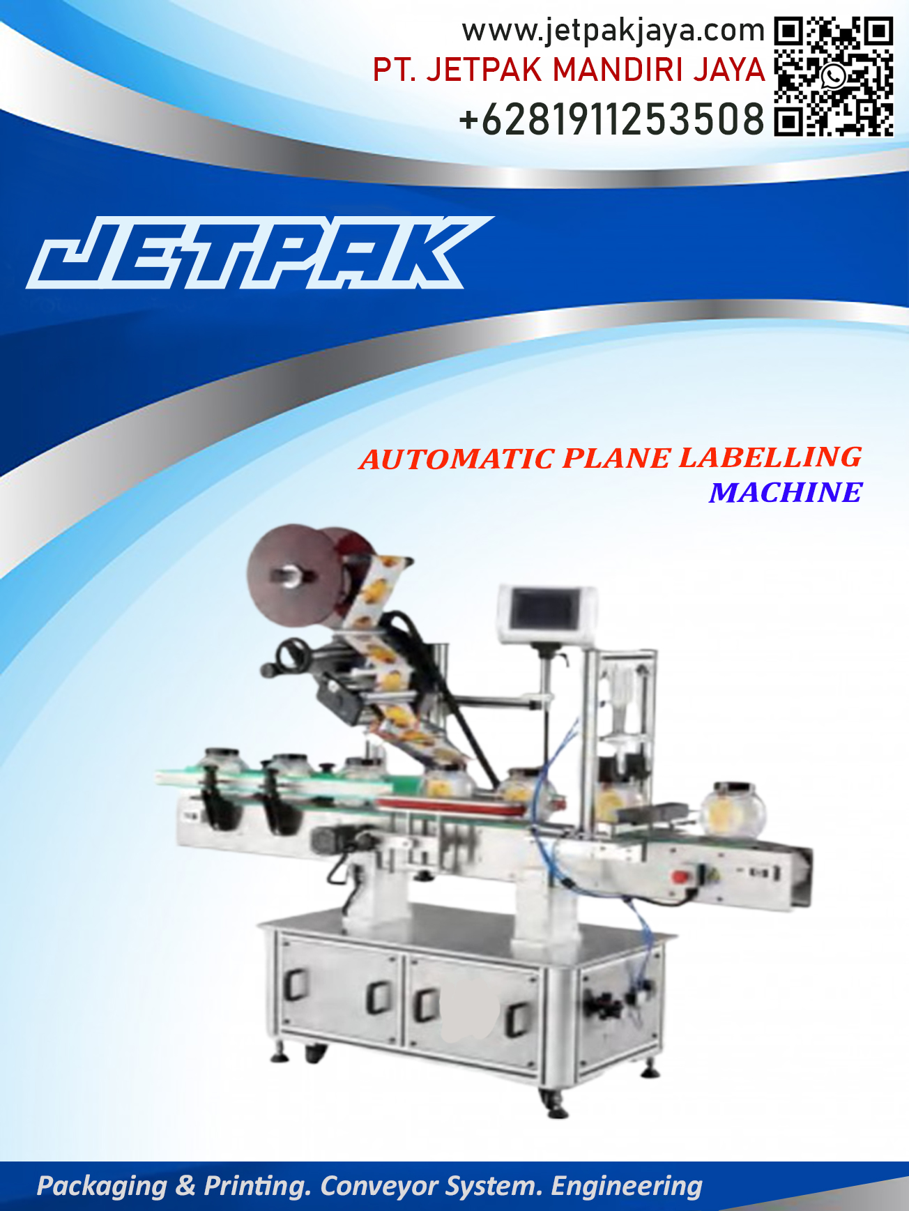 Jual AUTOMATIC PLANE LABELLING MACHINE oleh PT. Jetpak Mandiri Jaya