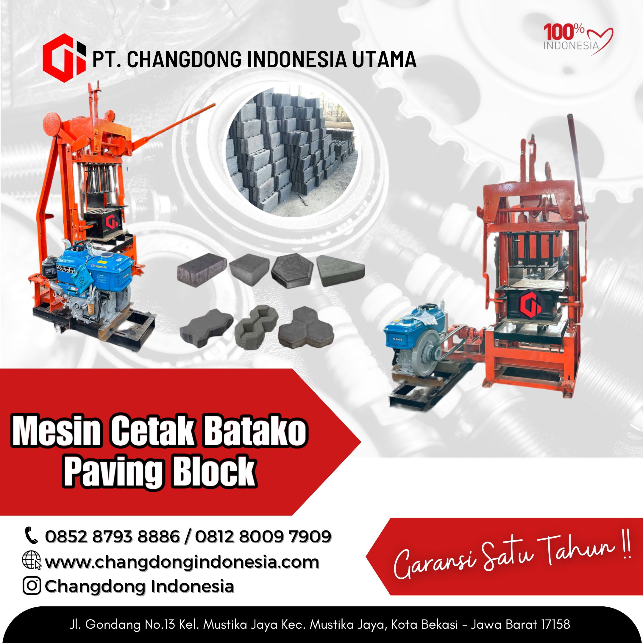 Jual Mesin batako dan Paving block oleh PT. Changdong Indonesia Utama