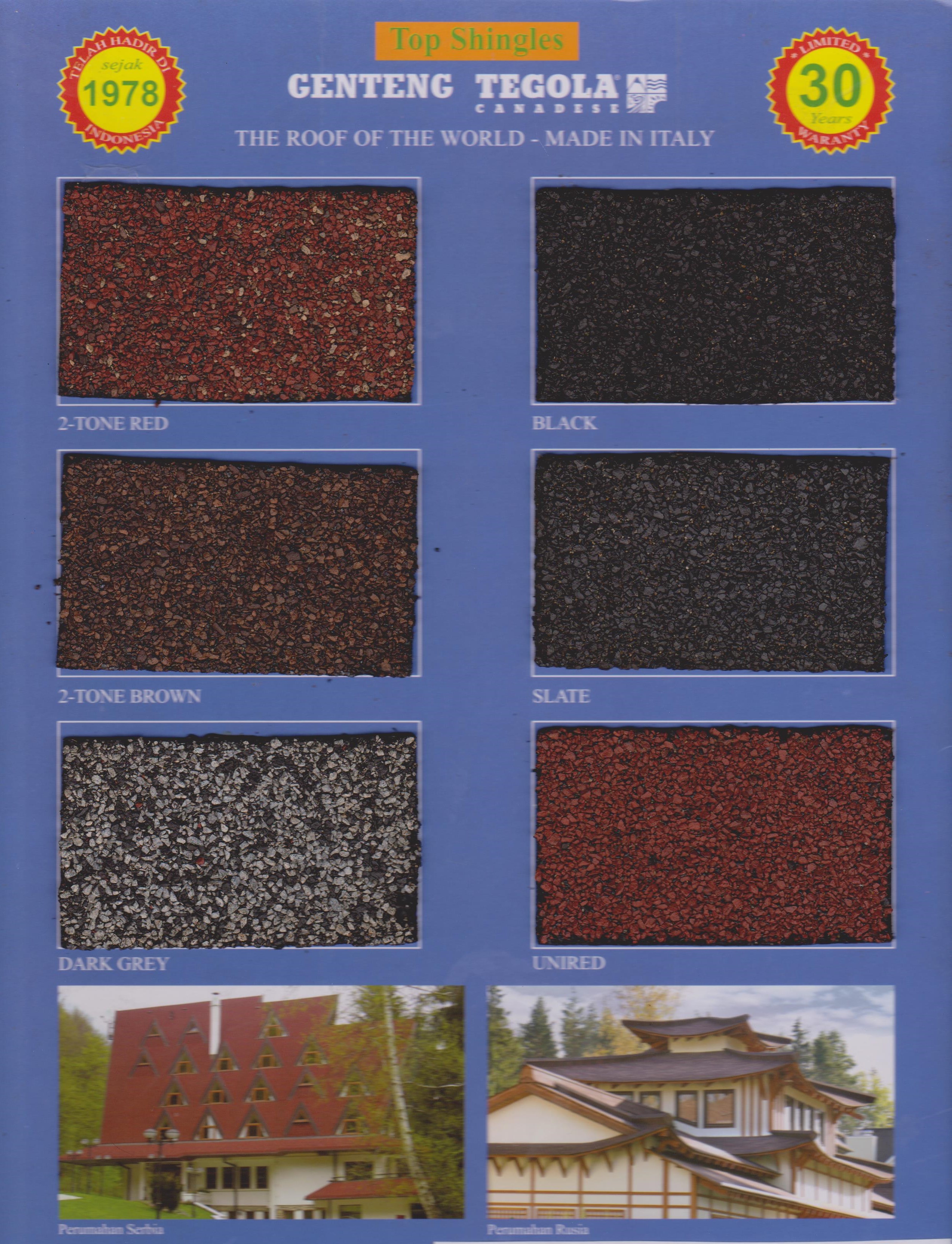 Jual Genteng Bitumen Tegola Top Shingle Rectangular Shaded Green oleh ...