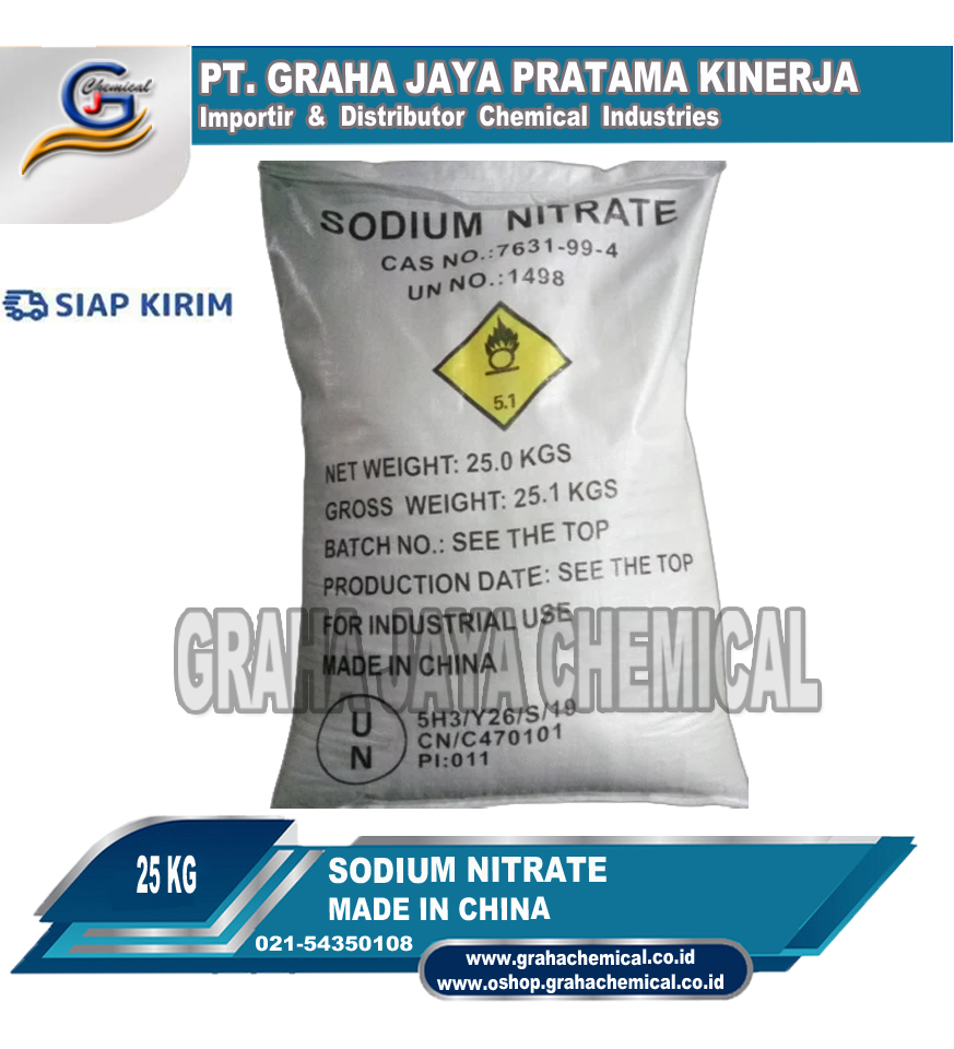 Jual Sodium Nitrate Ex China 25 kg oleh PT. Graha Jaya Pratama Kinerja