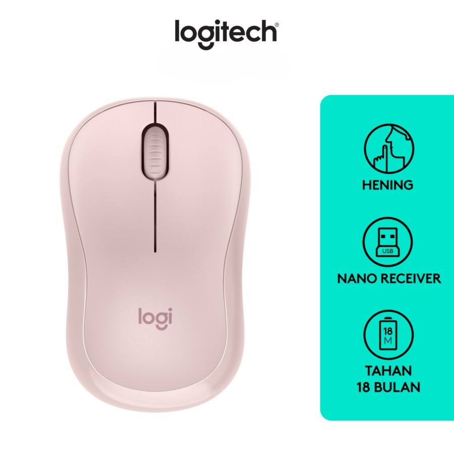 Jual Logitech M221 Mouse Wireless Silent Click - Rose oleh PT. Surya ...