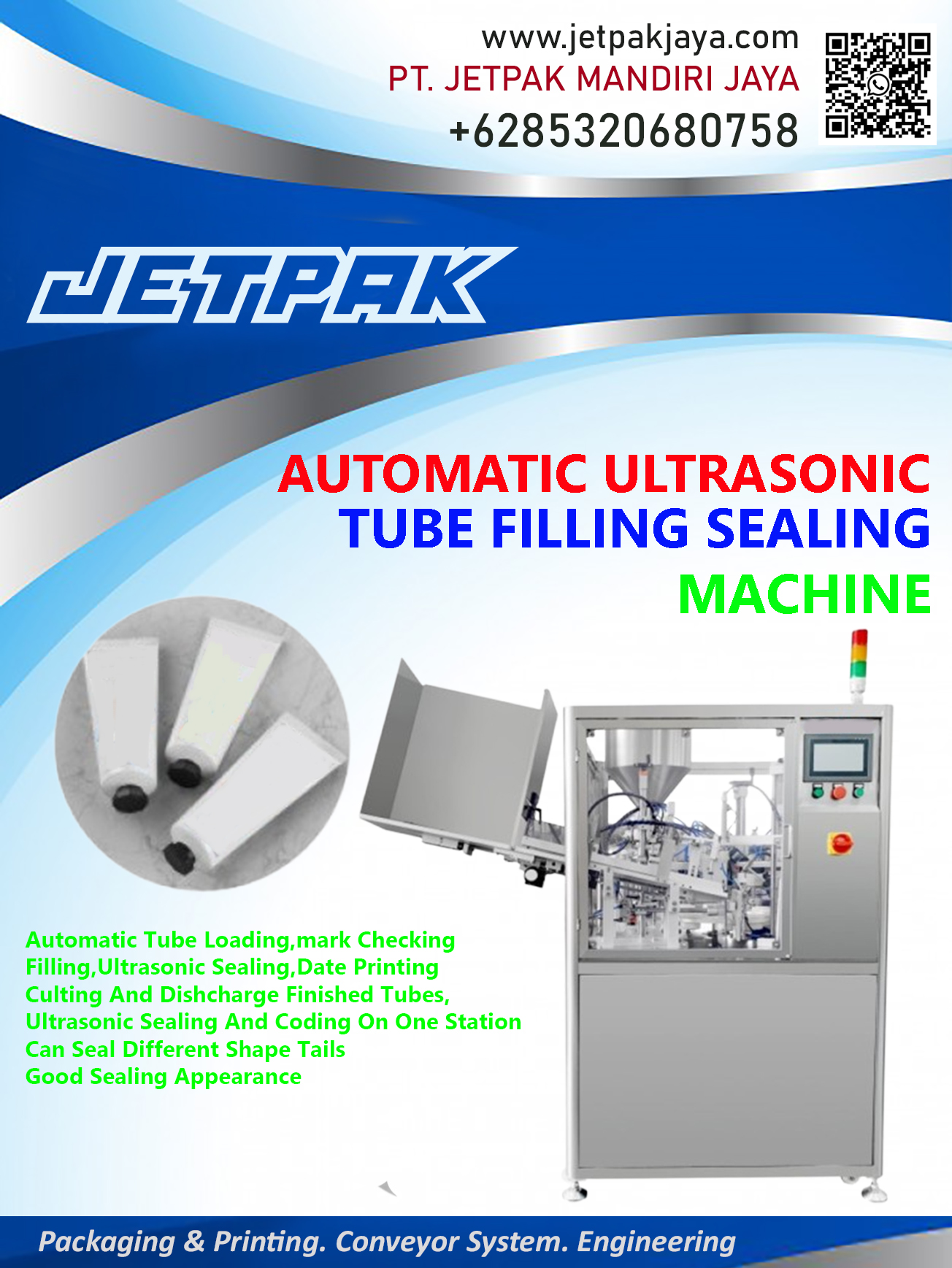 Jual Automatic Ultrasonic Tube Filling sealing Machine oleh PT. Jetpak ...