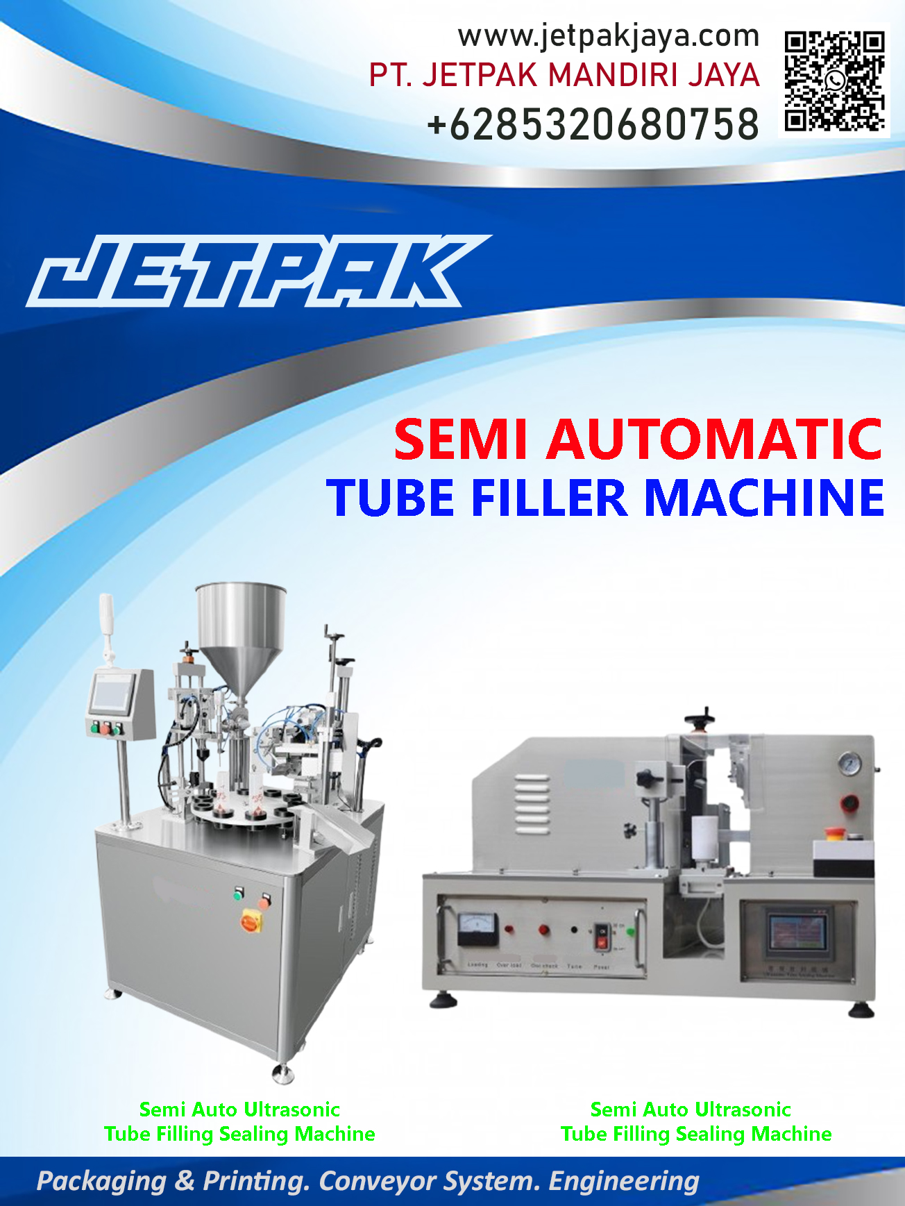 Jual Semi Automatic Tube Filler Machine oleh PT. Jetpak Mandiri Jaya
