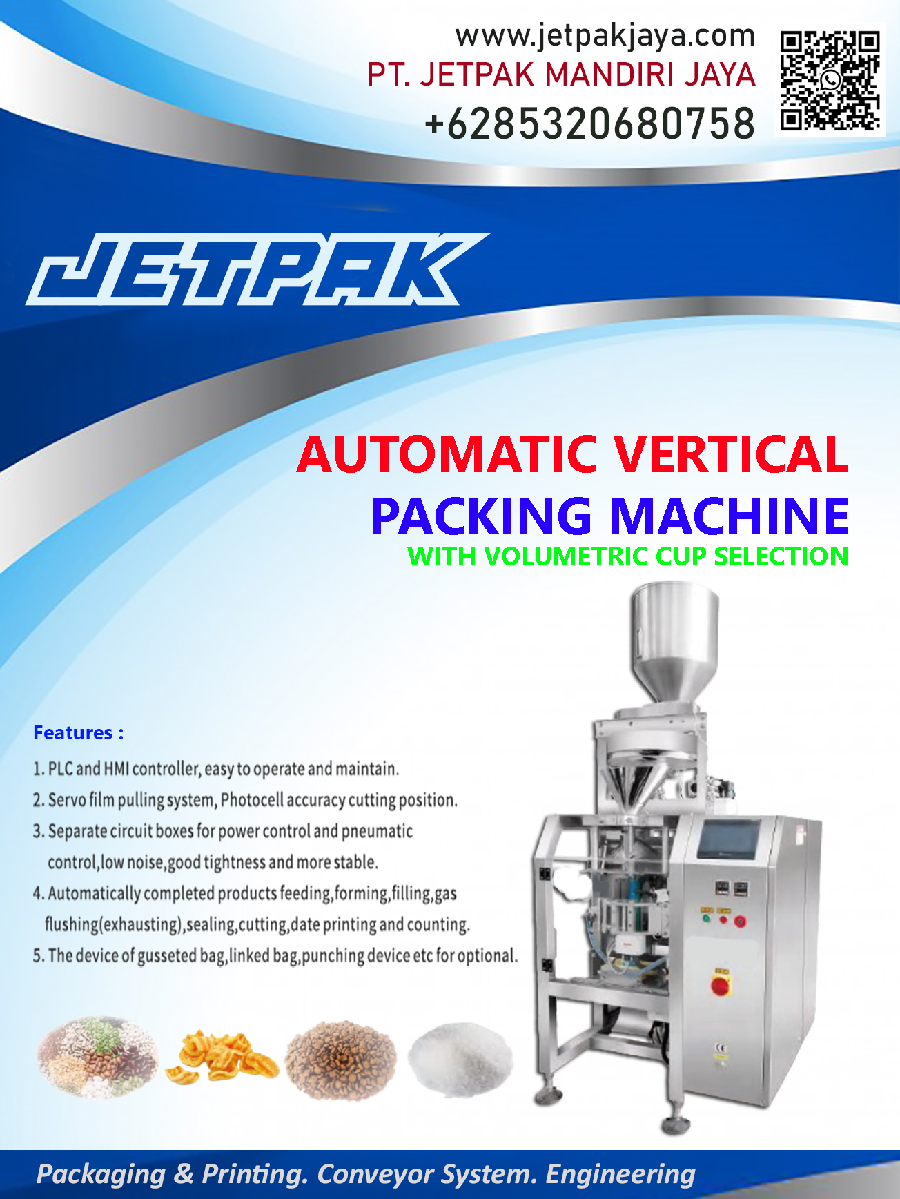 Jual Automatic vertical packing machine with volumetric cup selection ...