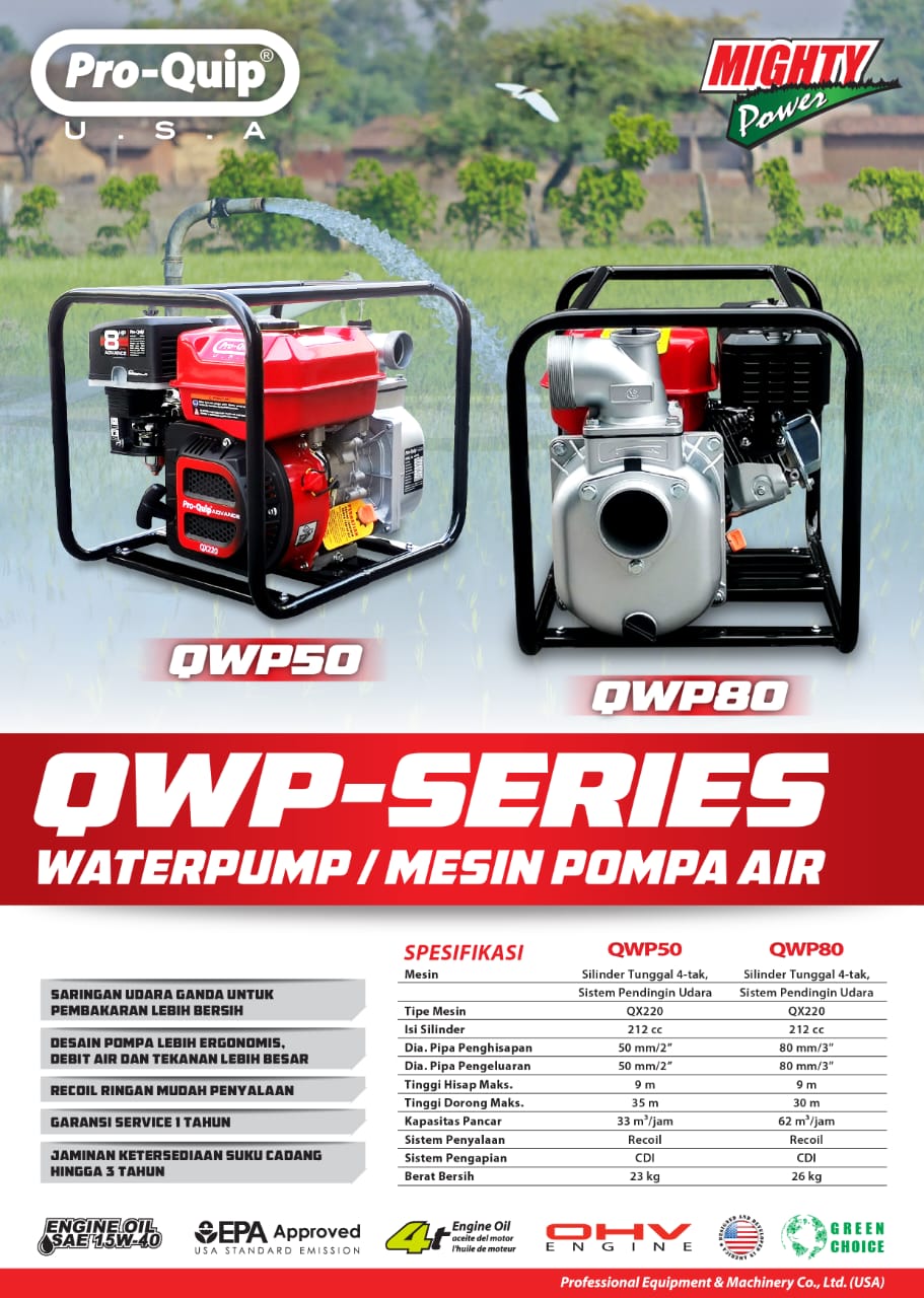 Jual Mesin Pompa Air Pro-Quip QWP20R oleh PT. Deus Digital Transformasi Universal