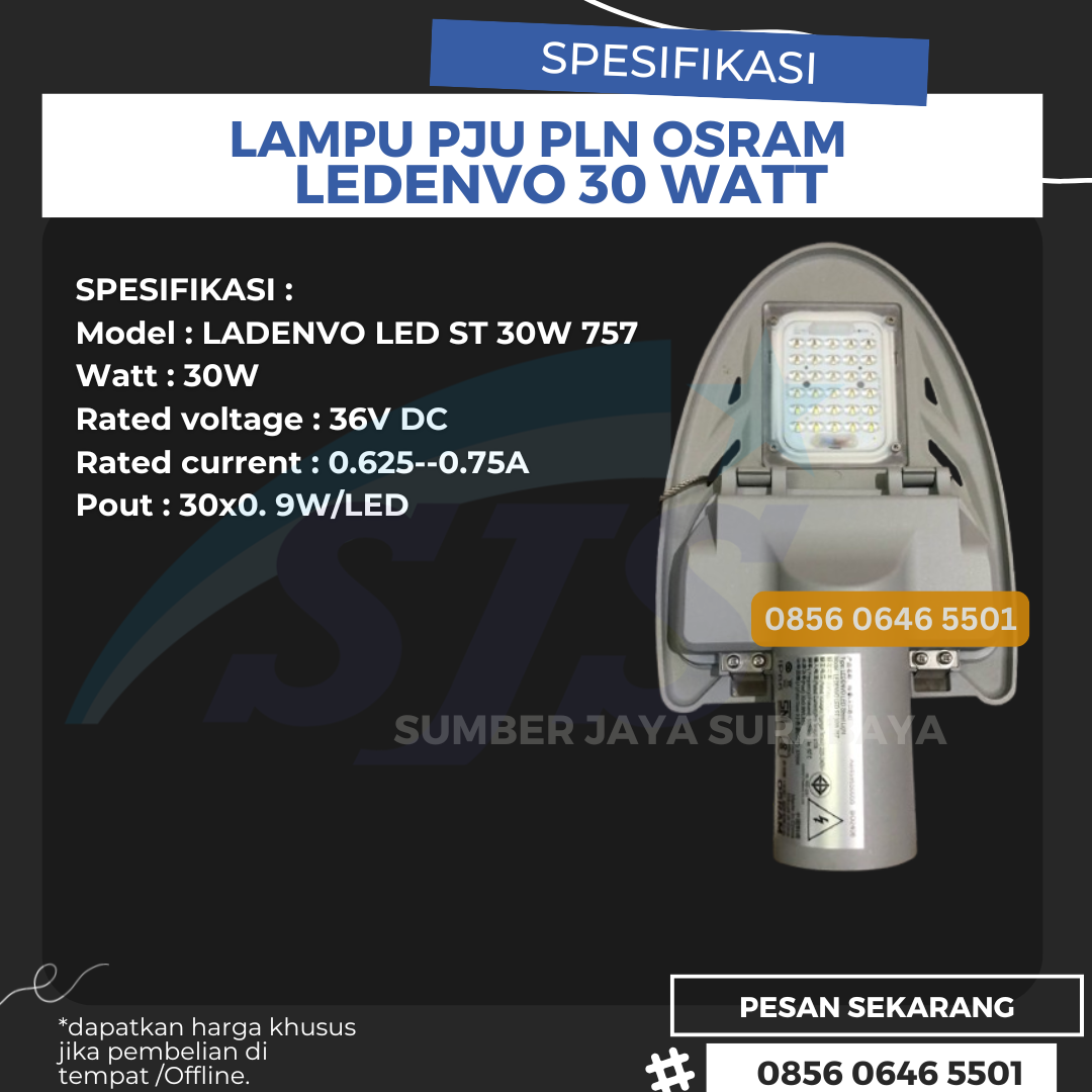 Jual Lampu PJU PLN OSRAM LEDENVO 30 WATT oleh Sumber Jaya Surabaya