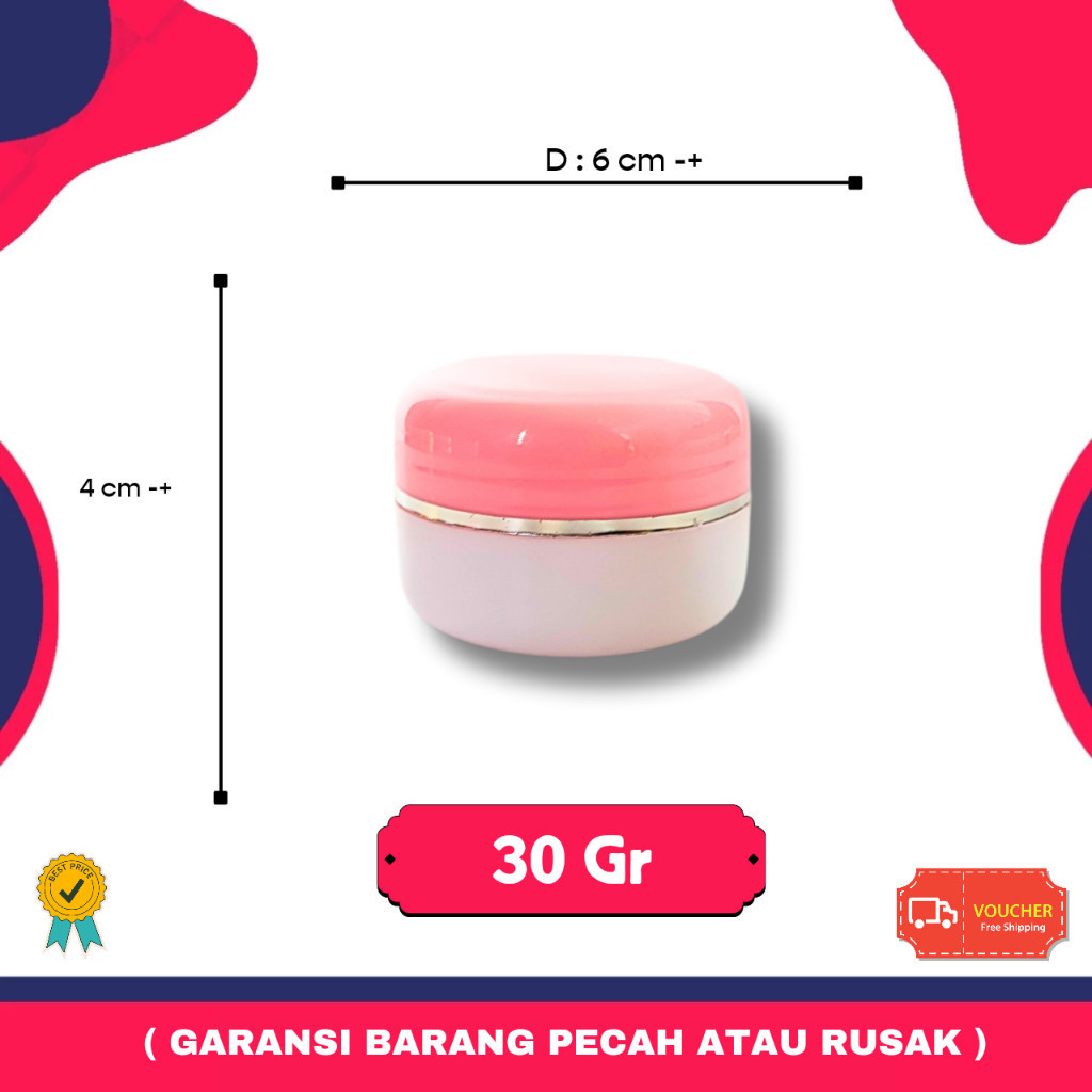 Jual Pot Cream PP 30gr Pink Putih | Pot Jar Kosmetik Skincare 30 Gram ...