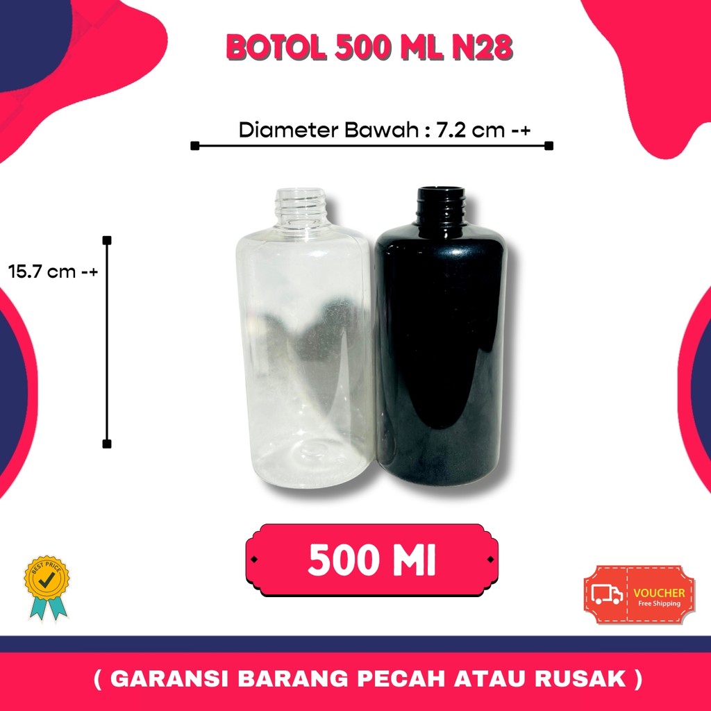 Jual Botol BR 500ml Pet Neck 28 | Botol Pet BR 500ml Tanpa Tutup N28 ...